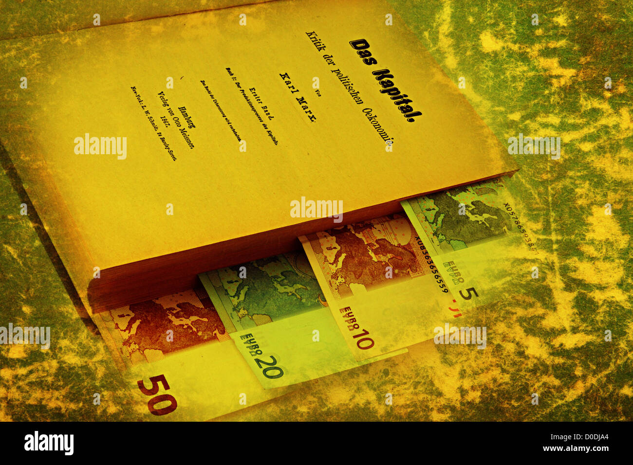 Economy and history concept. Money of European Union as a bookmarks in ...