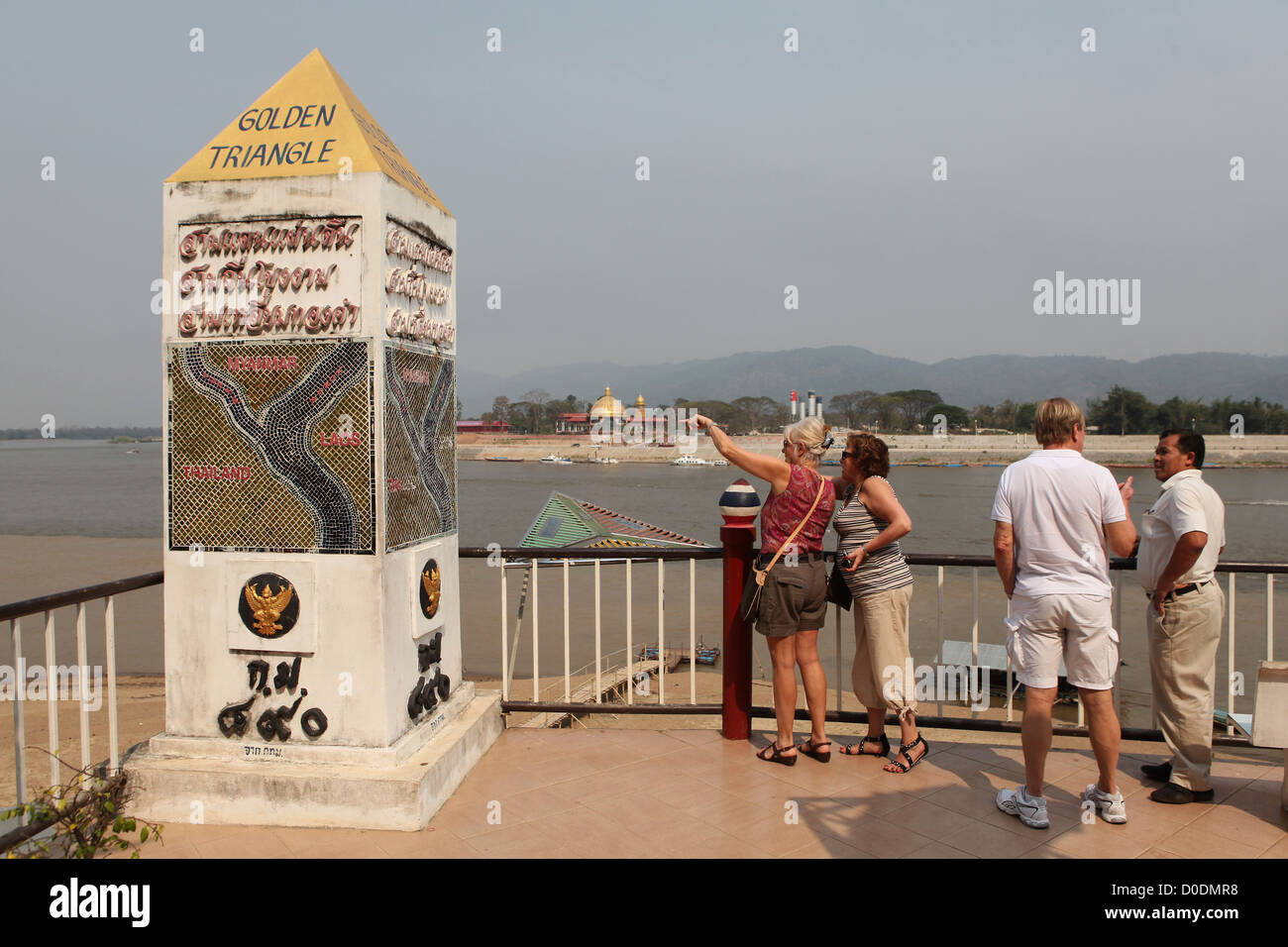 Golden Triangle viewing platform on the Mekong river, Sop Ruak, Chiang ...