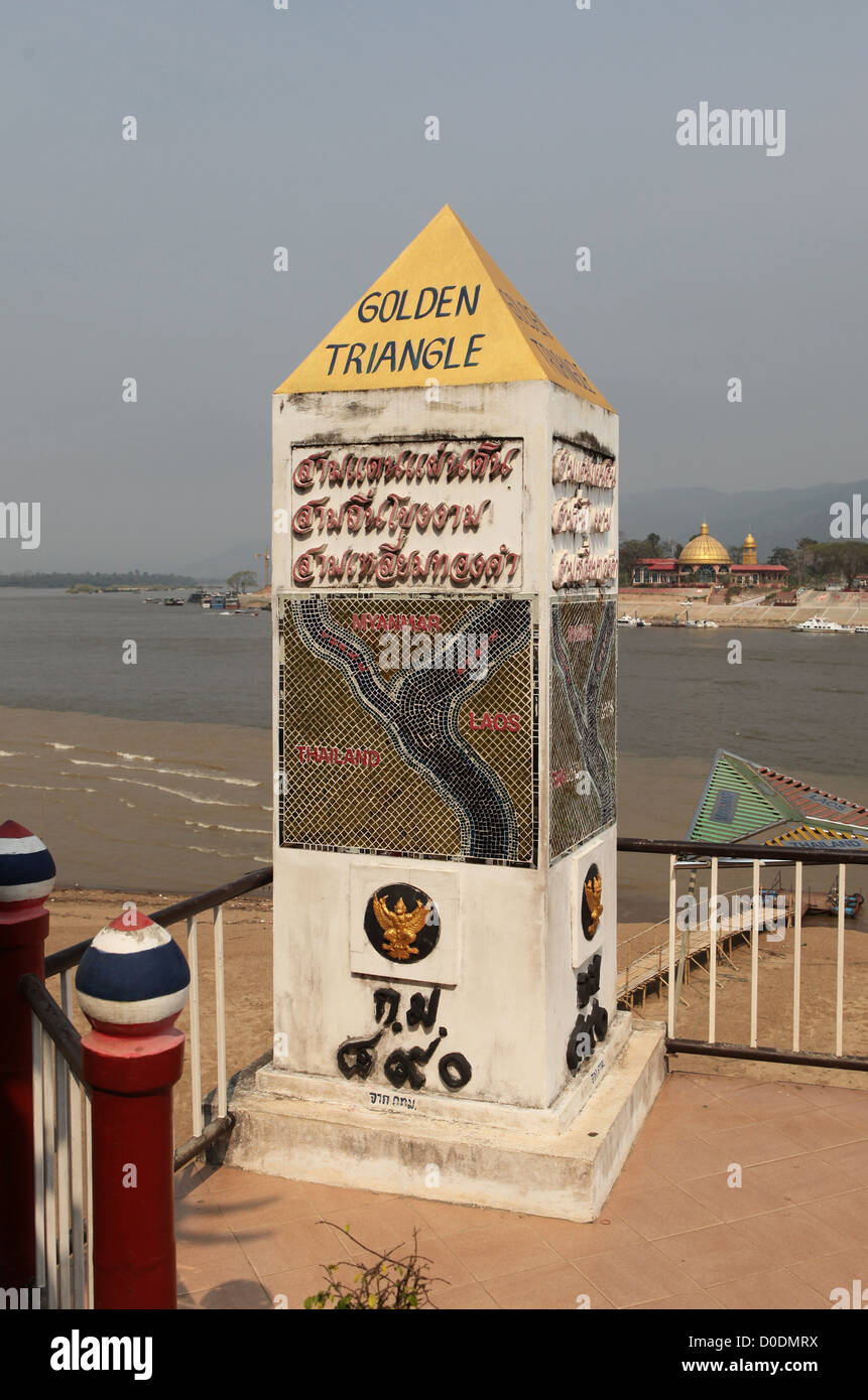 Golden Triangle viewing platform on the Mekong river, Sop Ruak, Chiang ...