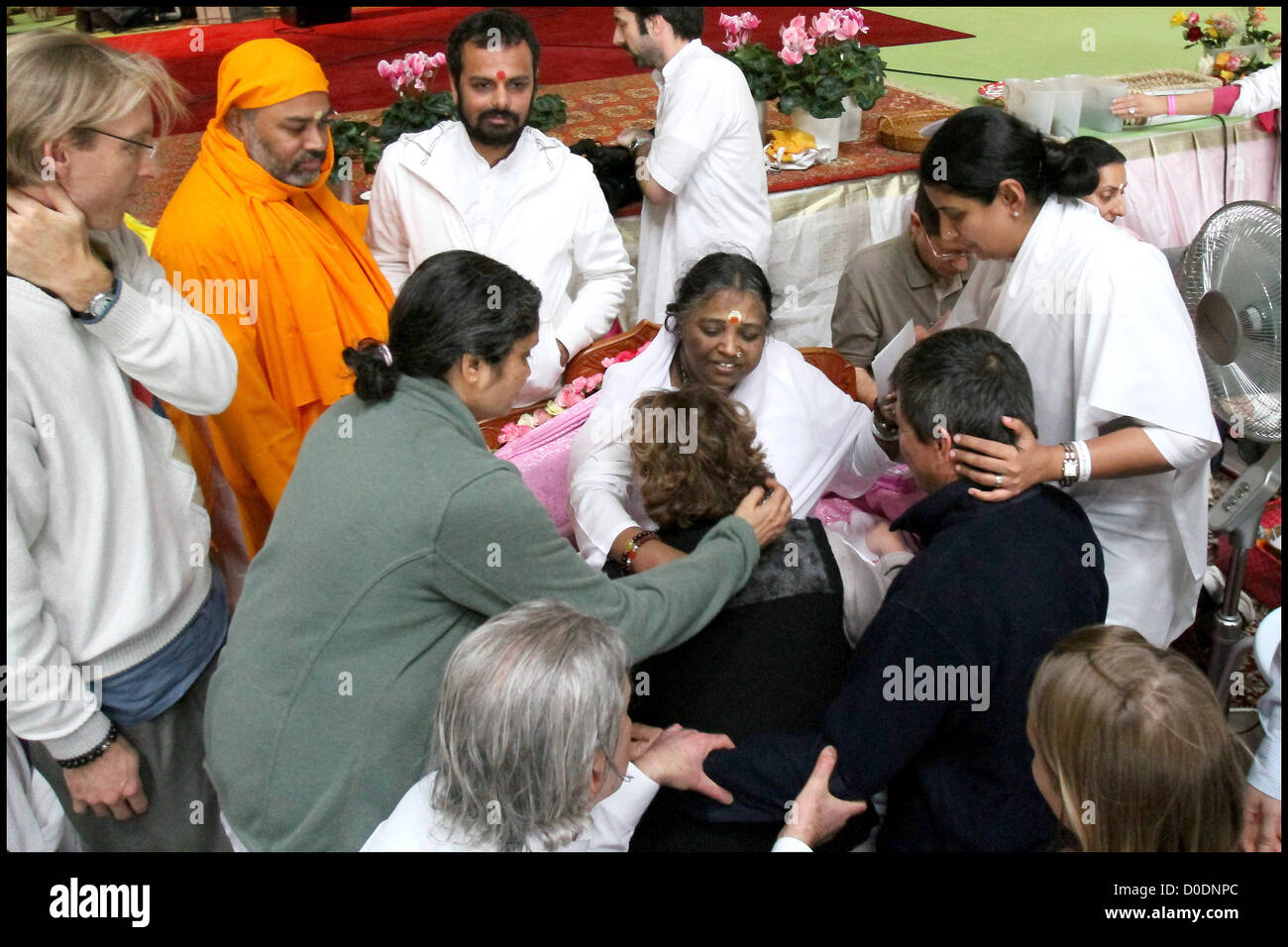 Amma (Sri Mata Amritanandamayi Devi) during a 'Darshan' (spiritual ...