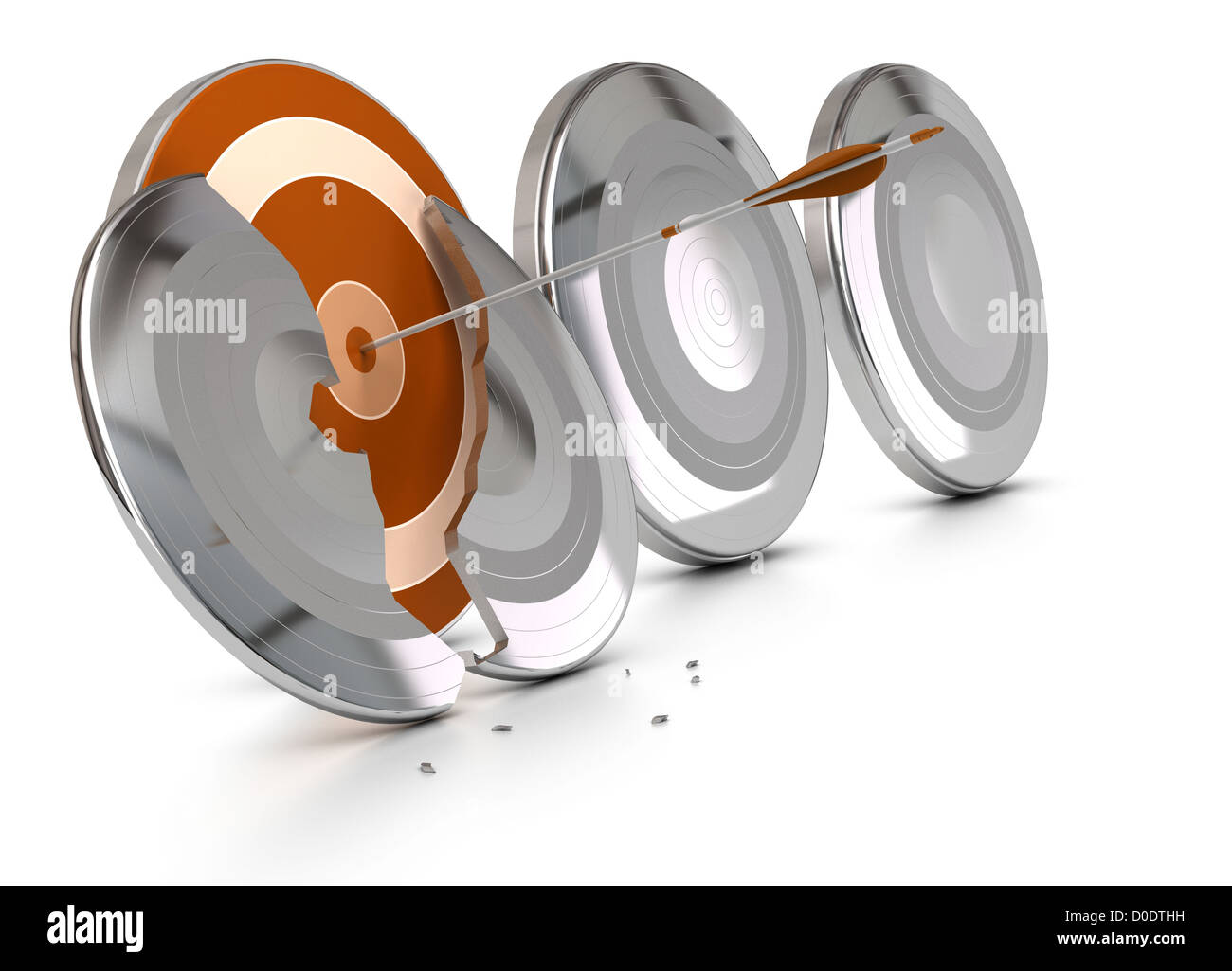 orange target protected by metal armors, one of the metal armor is ...