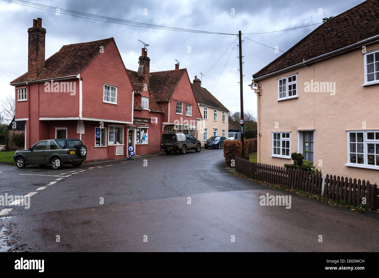 Village Post Office and Typical Housing in Terling Stock Photo - Alamy