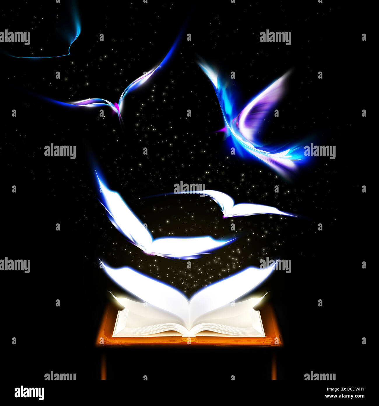 The pages of this magical book are coming to life and flying away as a ...