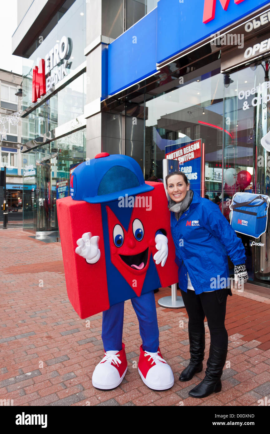 Employees at the opening of the new branch of Metro Bank in Reading ...