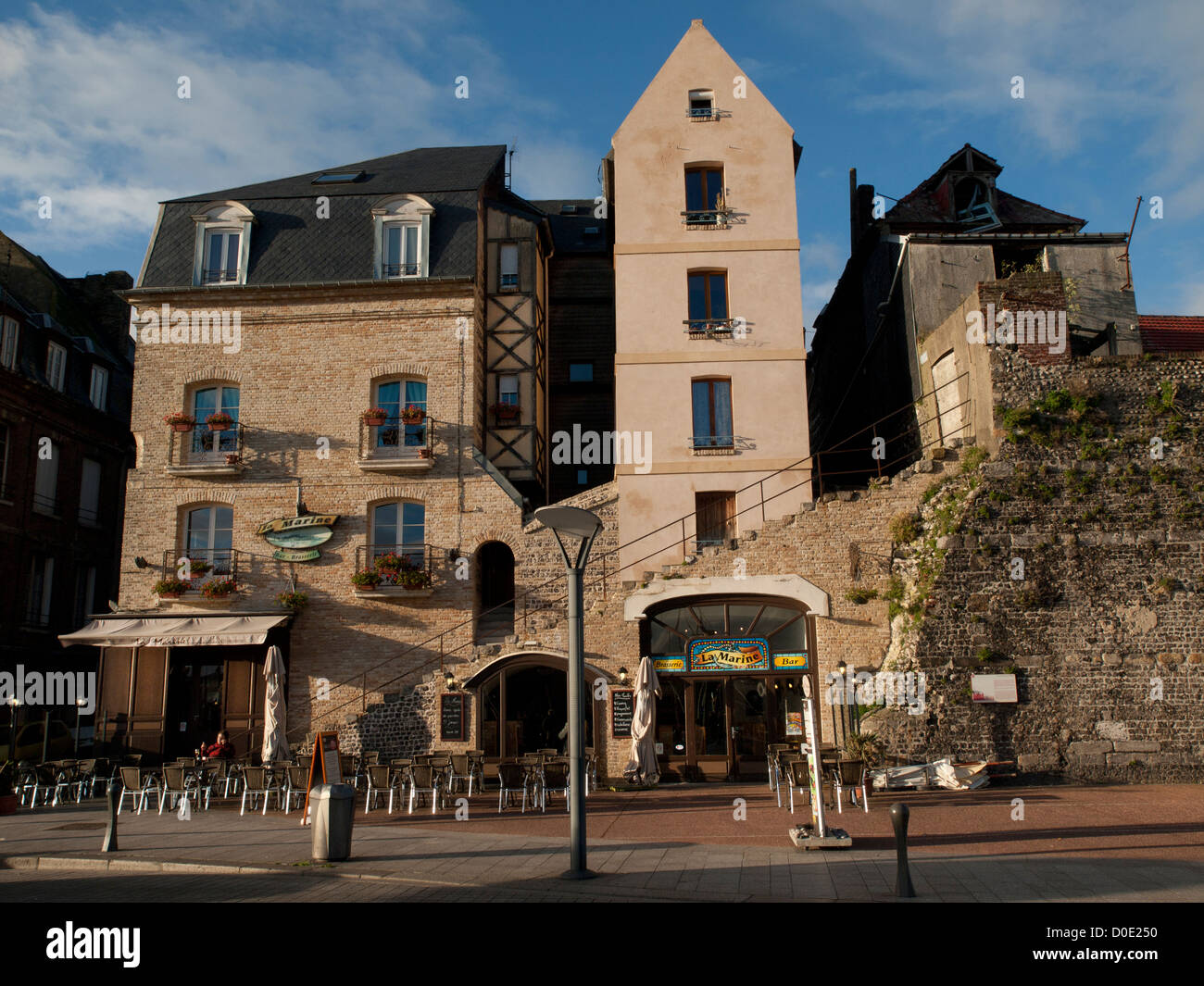 The harbour town of Dieppe on the Channel coast in Northern France ...