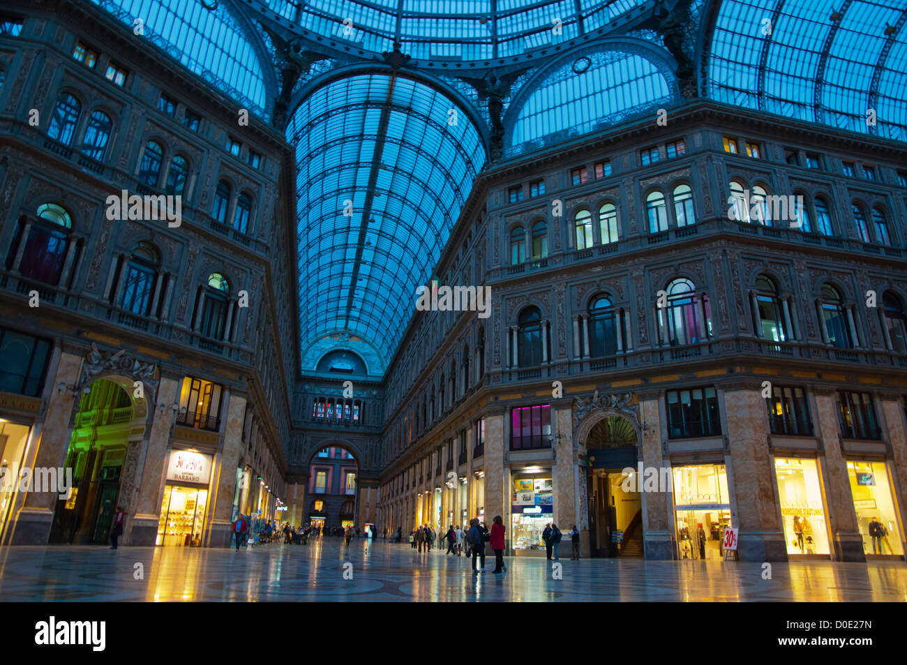 Galleria Umberto I (1900) shopping arcade central Naples city La ...