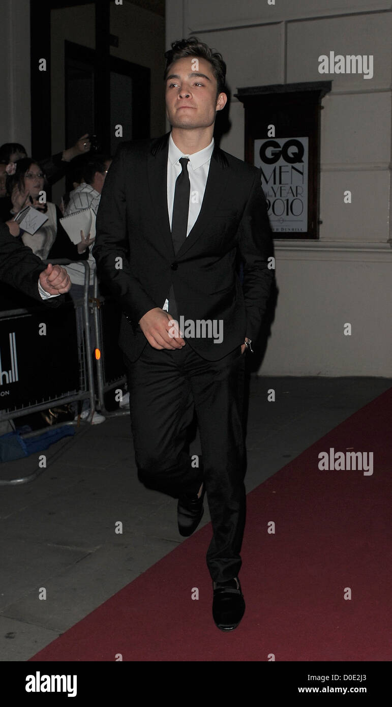 Ed Westwick leaving the GQ Man of the Year Awards, held at the Royal ...