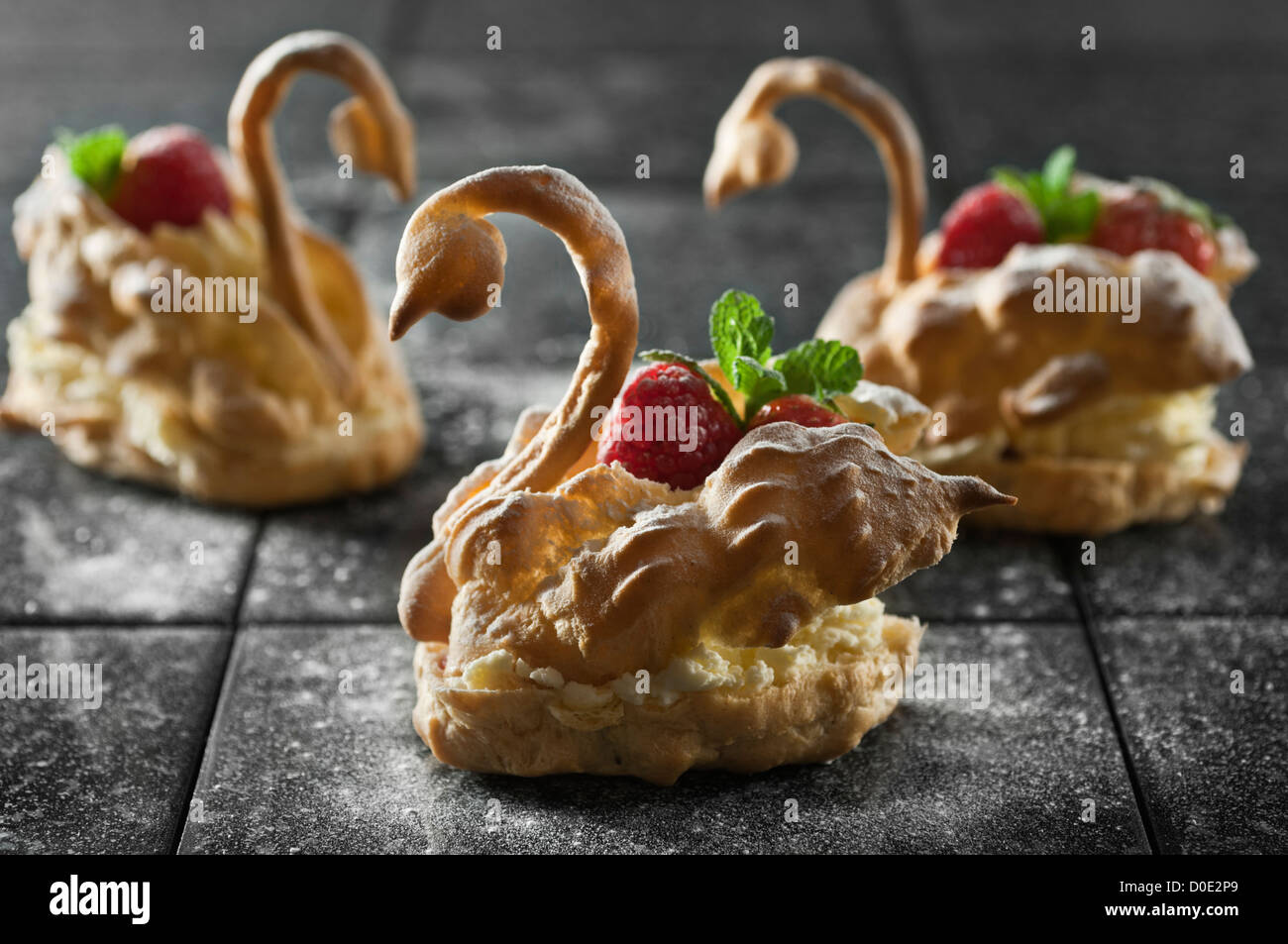 Choux pastry swans hi-res stock photography and images - Alamy