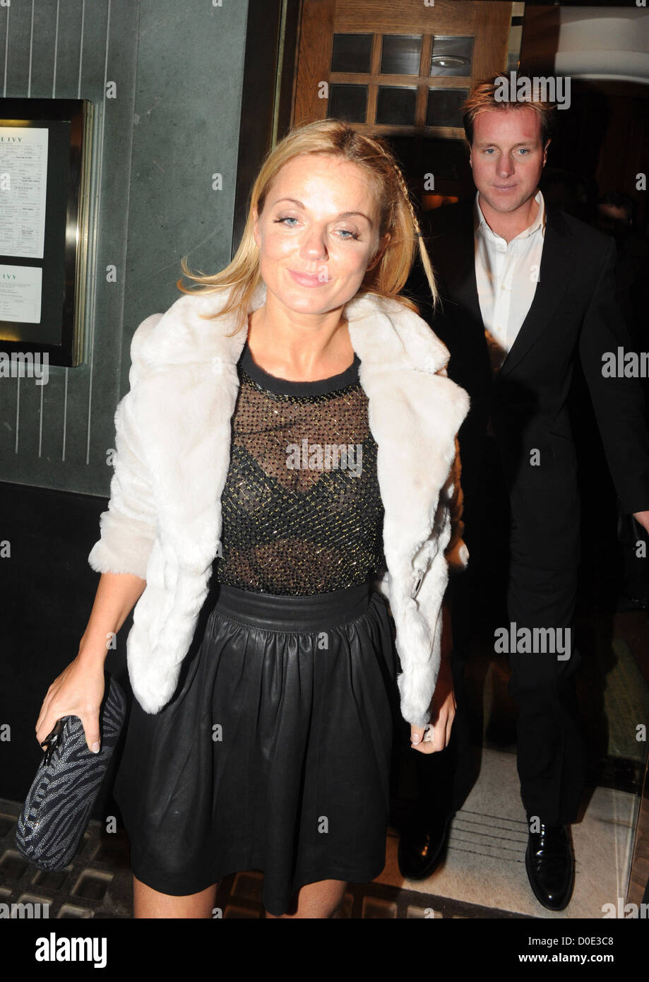 Geri Halliwell and boyfriend Henry Beckwith leaving the Ivy restaurant ...