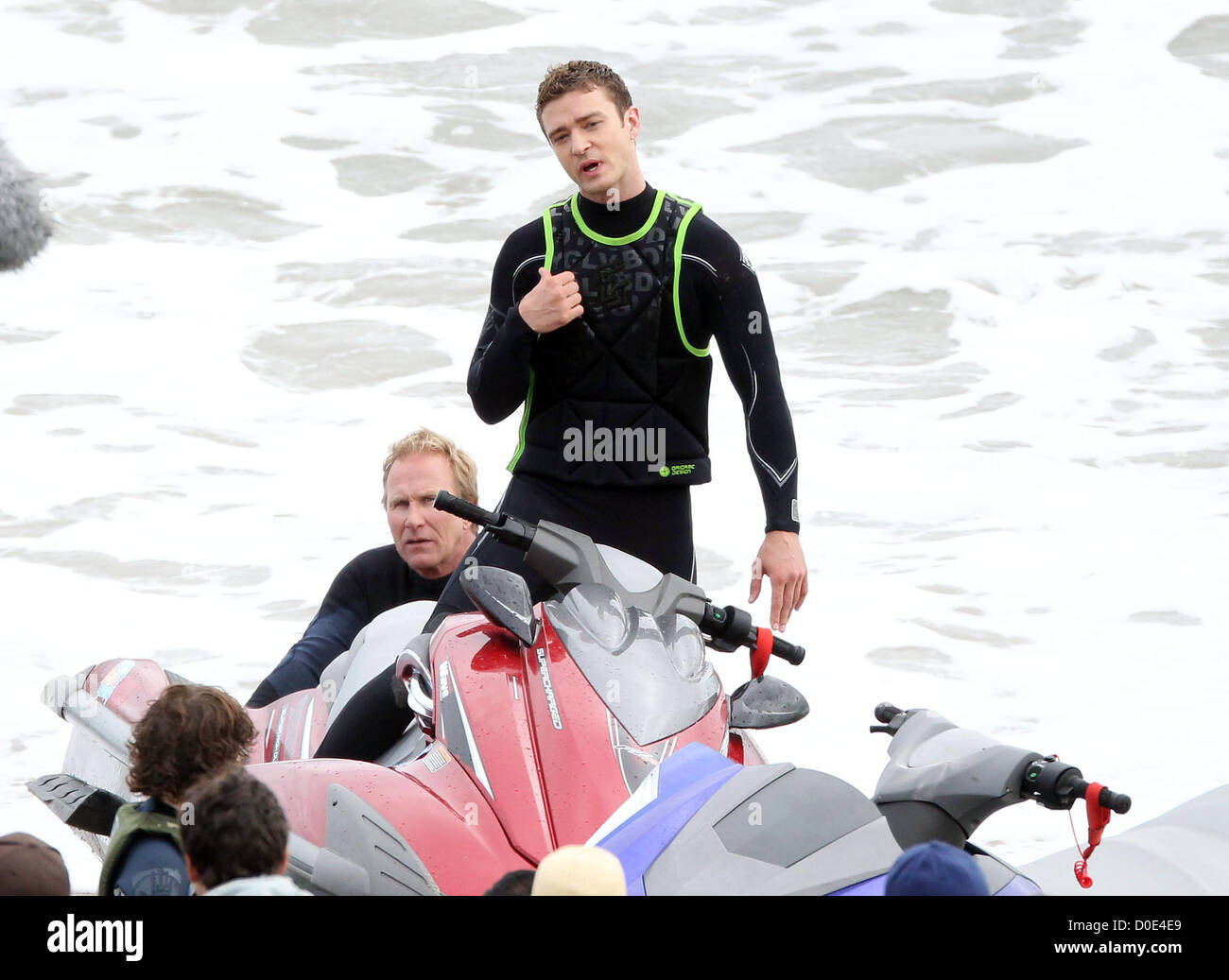 Justin Timberlake filming 'Friends with Benefits' on location at a ...