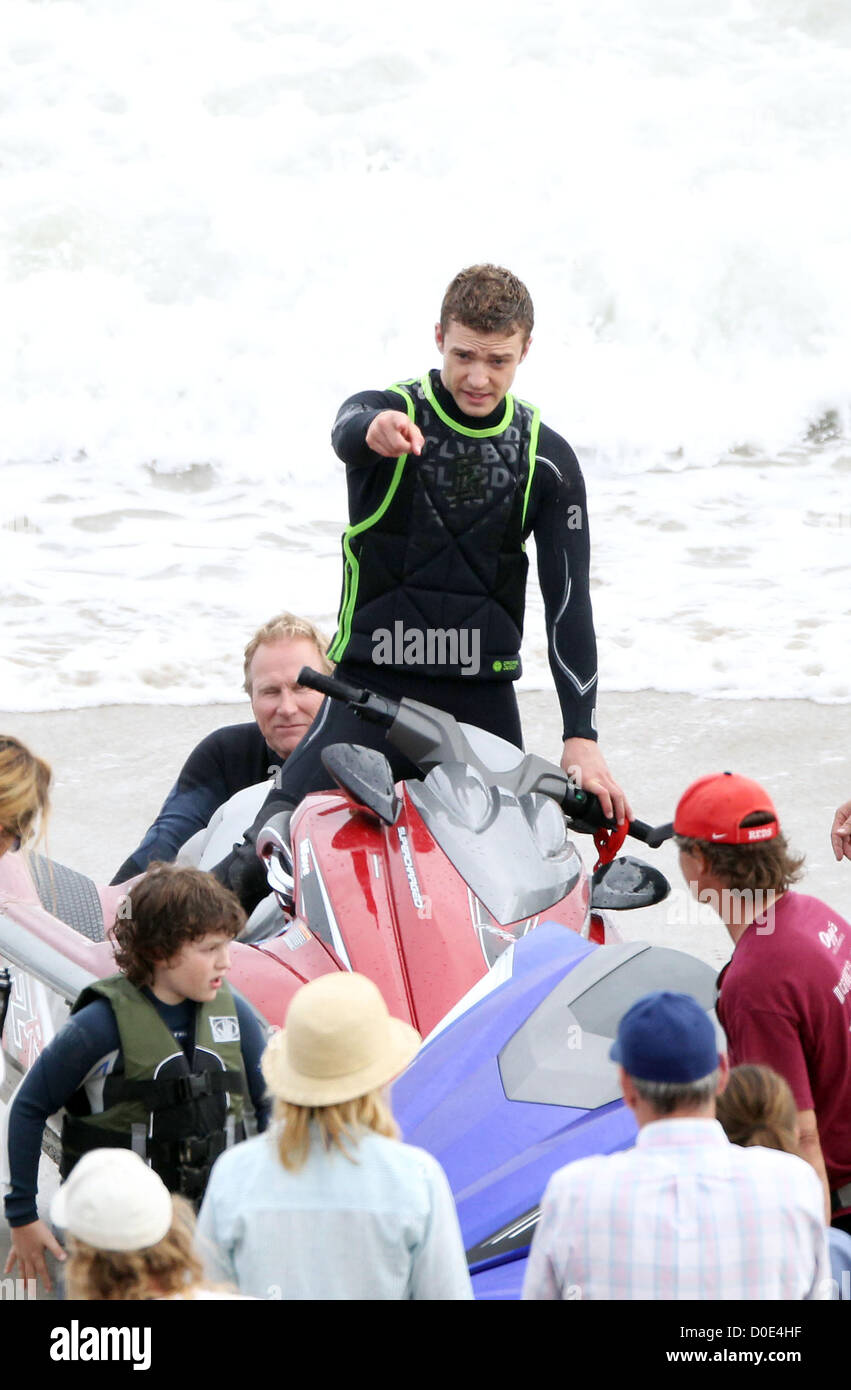 Justin Timberlake filming 'Friends with Benefits' on location at a ...