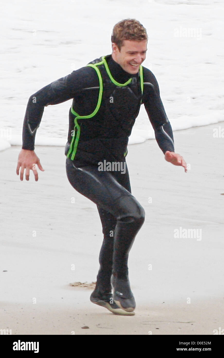 Justin Timberlake filming 'Friends with Benefits' on location at a ...