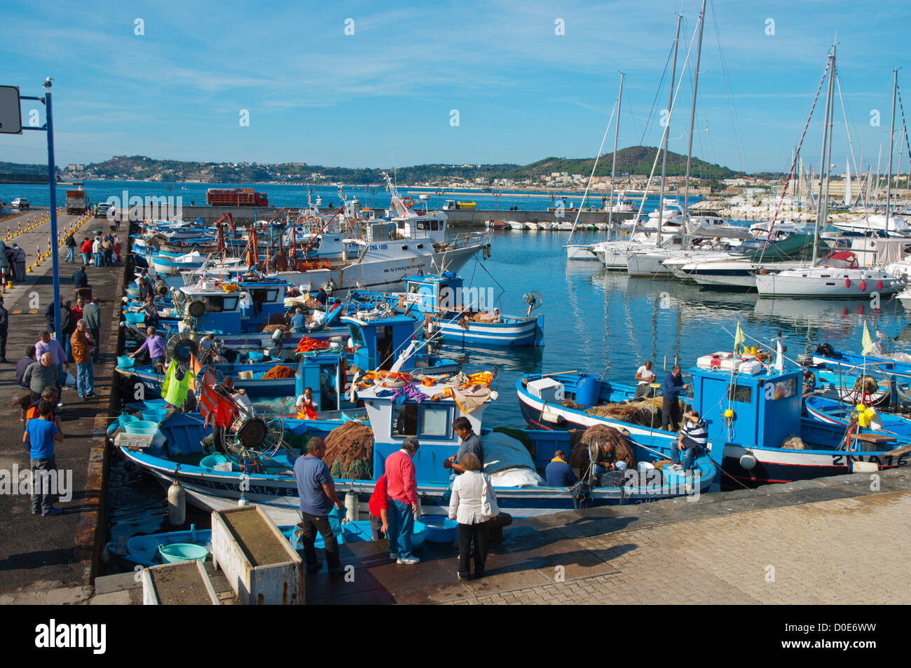 Seafood market on Friday at Porto di Pozzuoli the port harbour area of ...