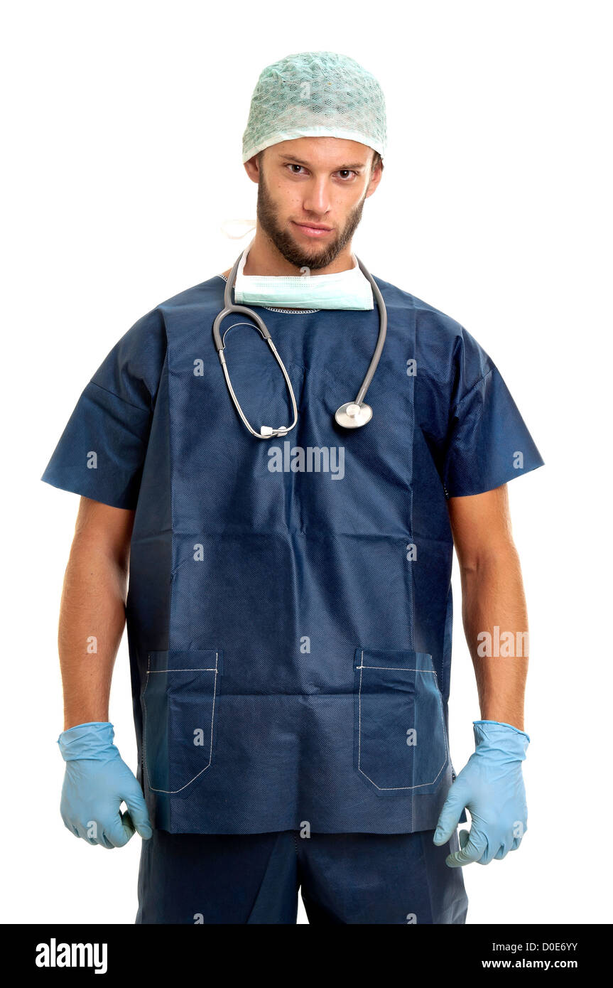 Doctor isolated against a white background Stock Photo - Alamy