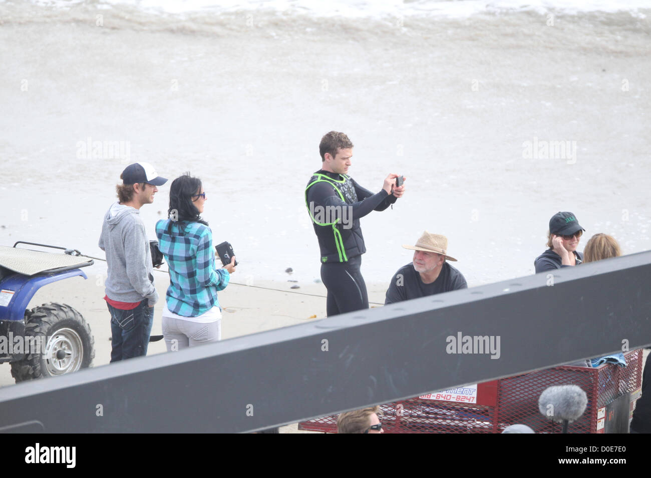 Justin Timberlake filming "Friends With Benefits" in Los Angeles on a ...