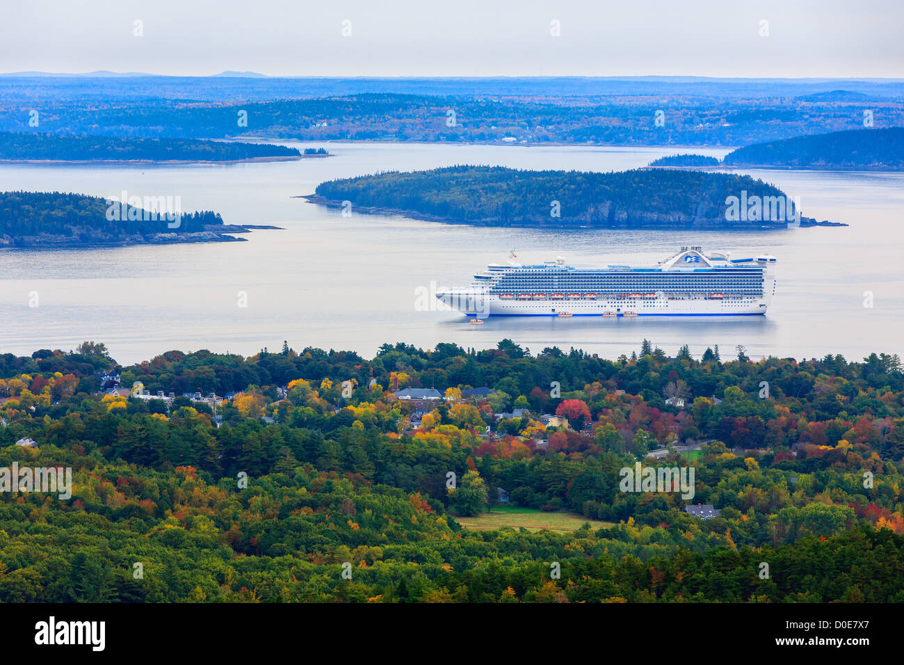 The Caribbean Princess at Bar Harbor, Acadia N.P, Maine Stock Photo - Alamy