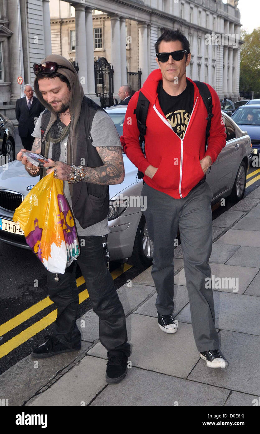 Bam Magera and Johnny Knoxville the stars from Jackass outside their ...