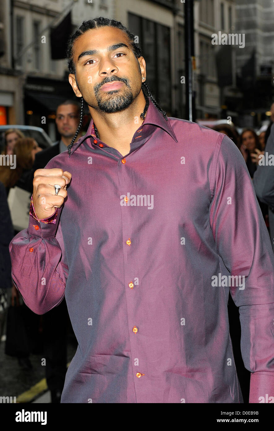 David Haye arriving at Fashion's Night Out at the Armani store on Bond ...