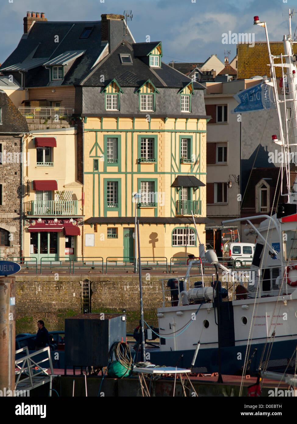 The harbour town of Dieppe on the Channel coast in Northern France ...