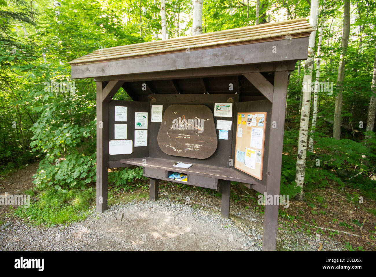 Information station - map/guidelines at the beginning of a trail Stock ...