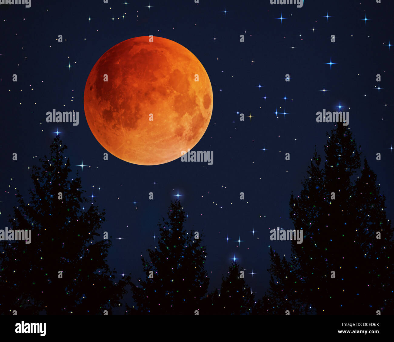 Composite full moon and stars hi-res stock photography and images - Alamy
