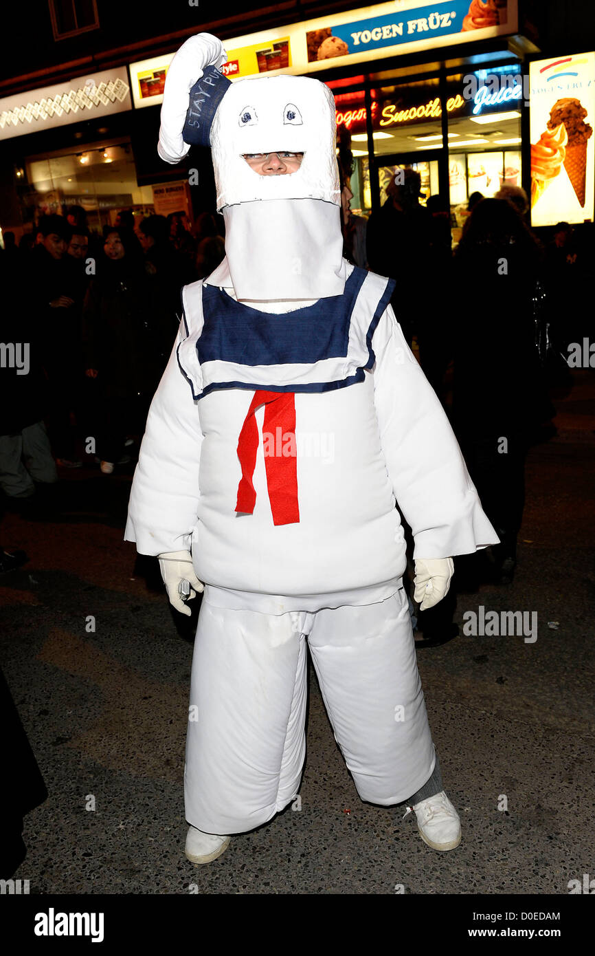 Party goer dressed as Ghostbuster's Stay Puft Marshmallow Man for The ...