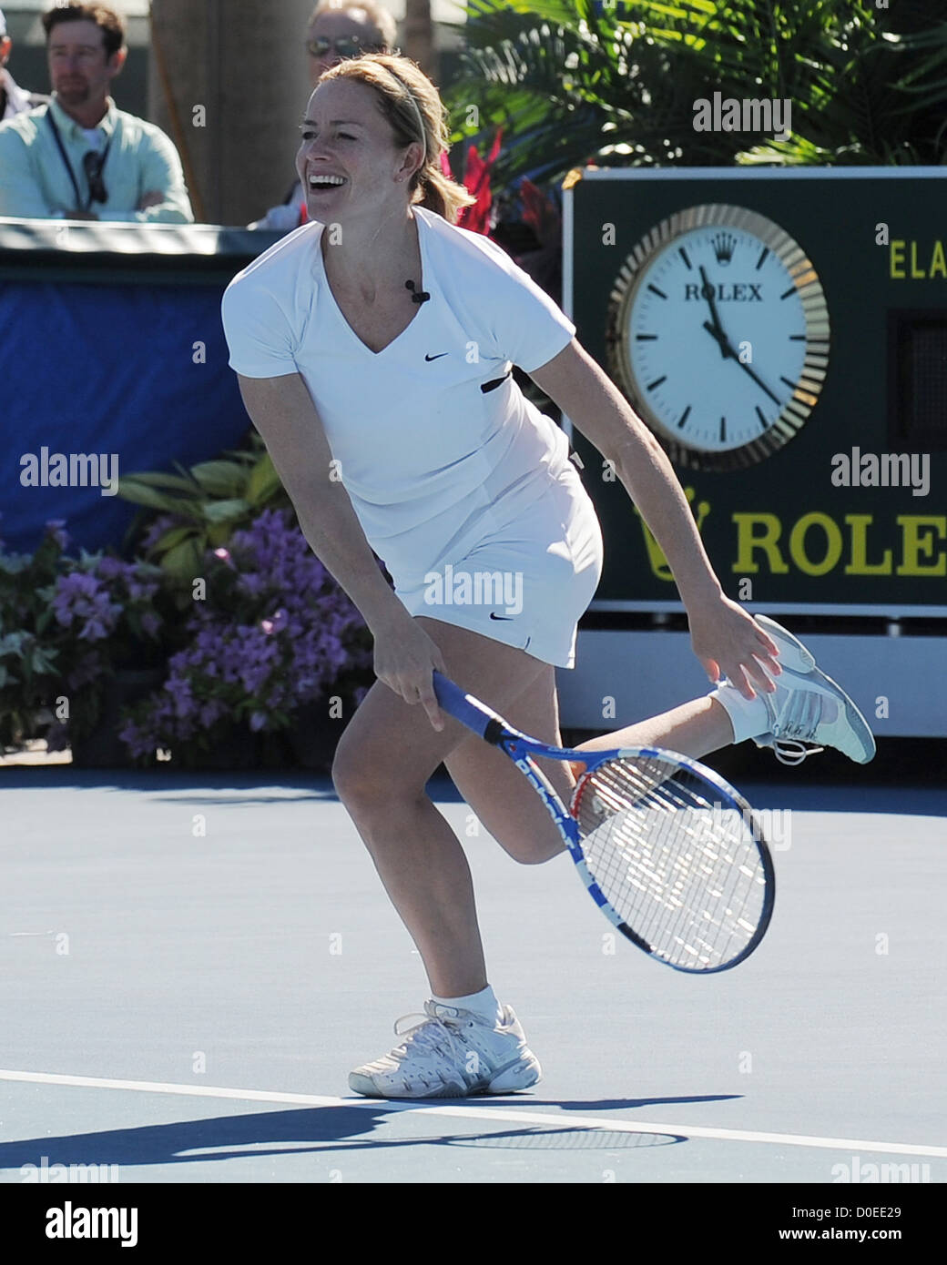 Elizabeth Shue participates in the 2010 Chris Evert / Raymond James Pro ...