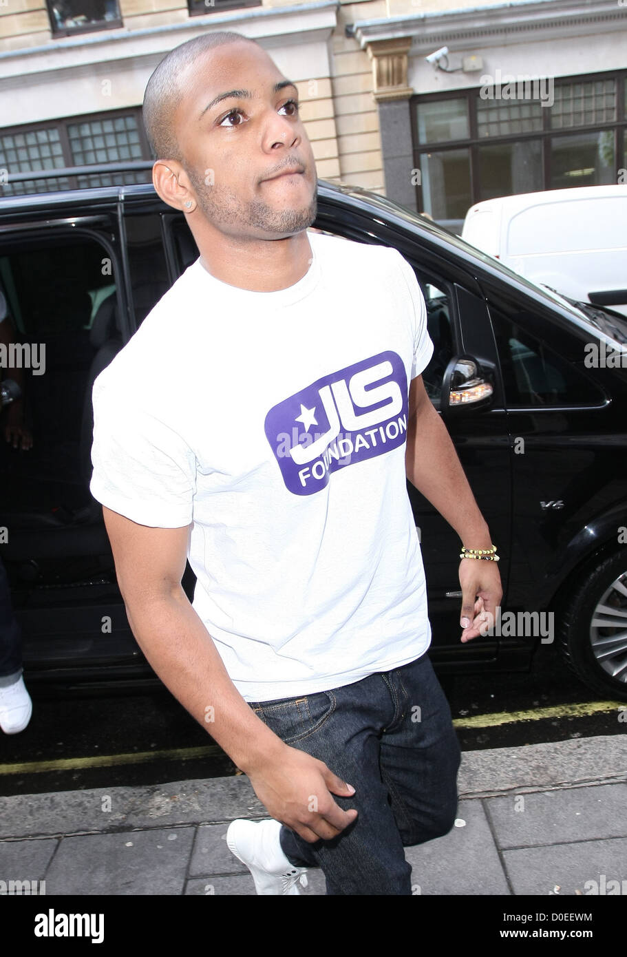 Jonathan Gill of JLS Celebrities outside the Radio One studios. London ...
