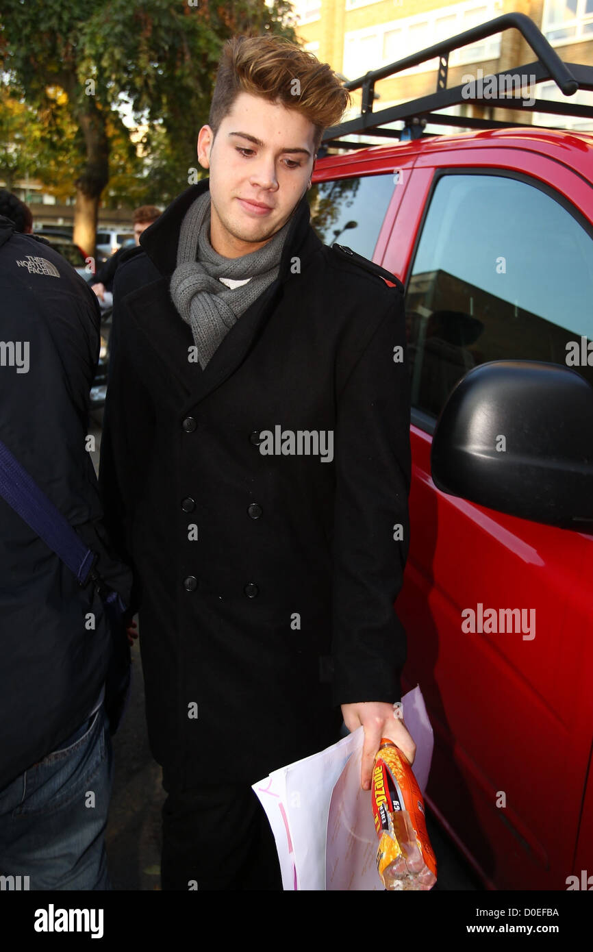 Aiden Grimshaw X Factor contestants arrive at a studio for rehearsals ...