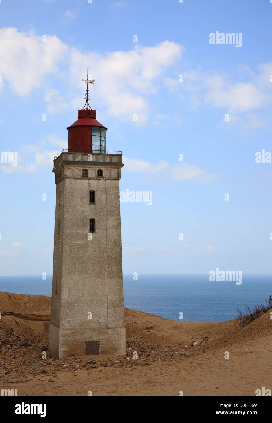 The lighthouse at Rubjerg Knude at Loenstrup (Lønstrup) in the north ...