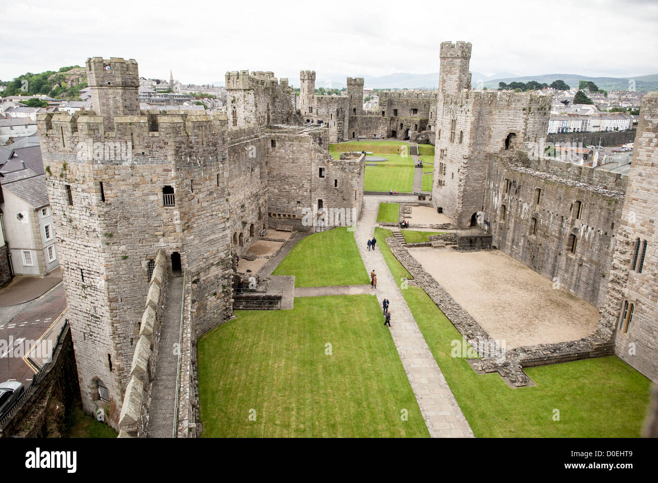 CAERNARFON, Wales — The interior courtyard of Caernarfon Castle as ...