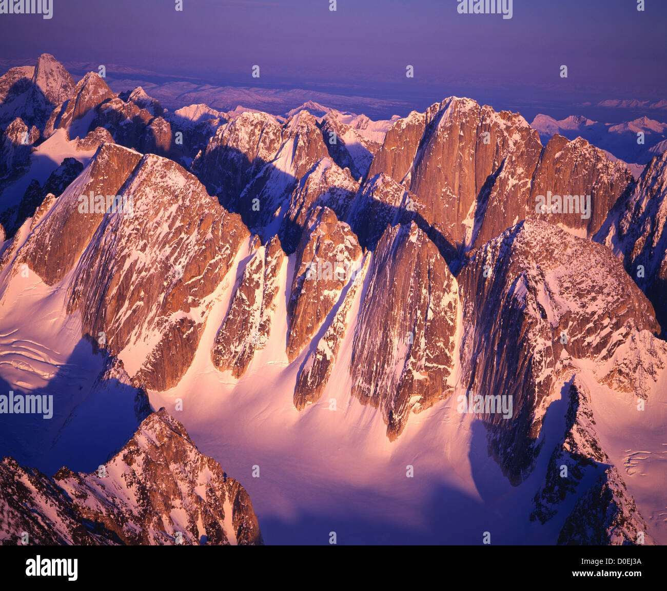 Aerial View of the Cathedral Spires of the Kichatna Mountains in Denali ...