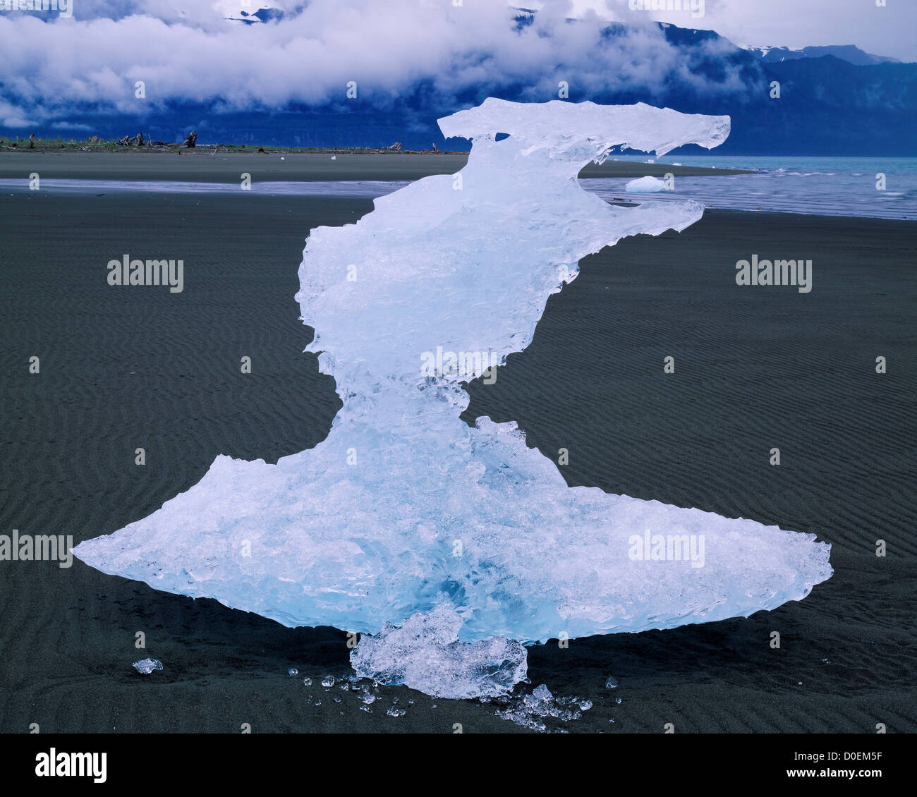 Bizarrely Sculpted Iceberg Stranded at Low Tide Stock Photo - Alamy