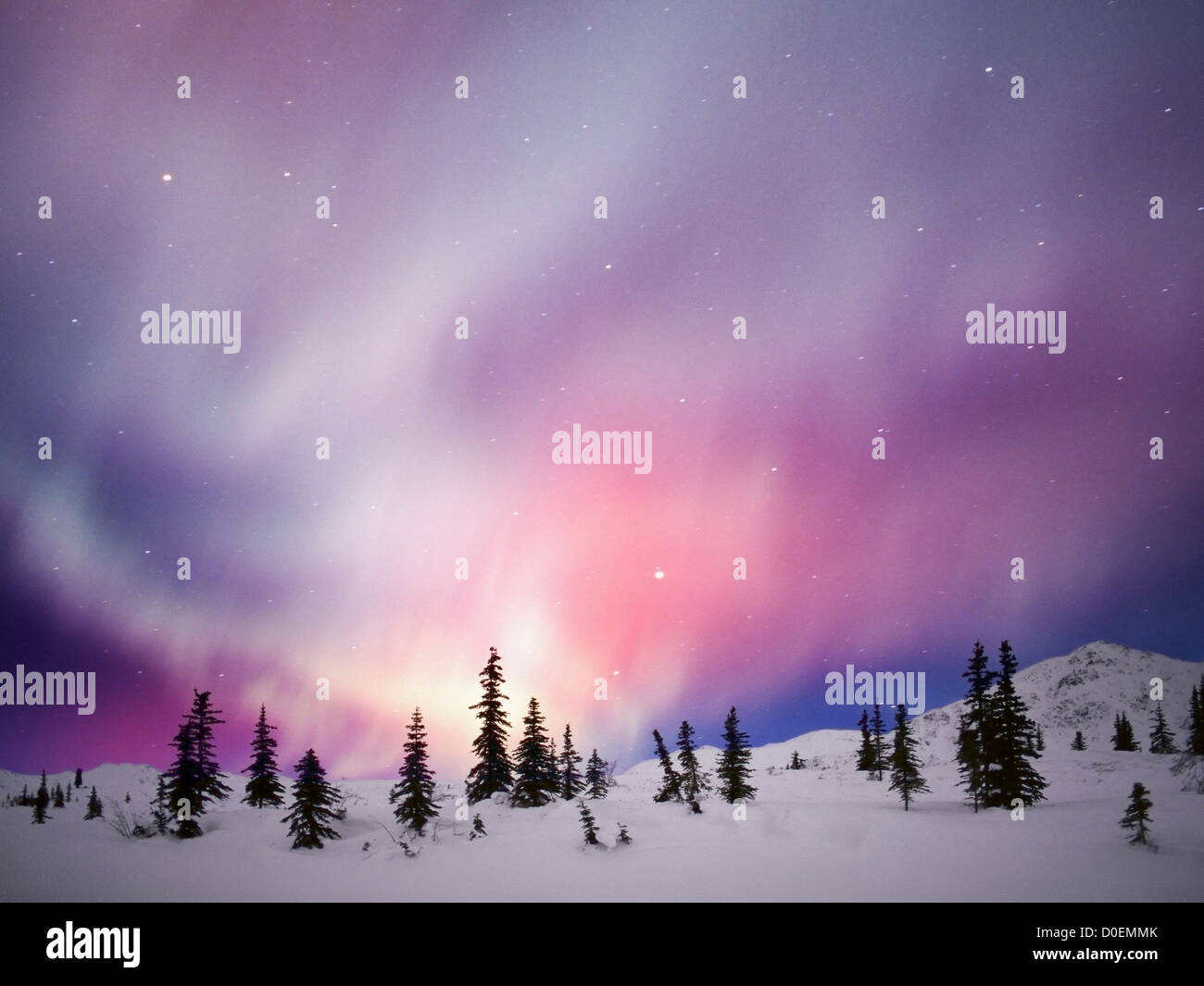 Winter Aurora Borealis Stock Photo - Alamy
