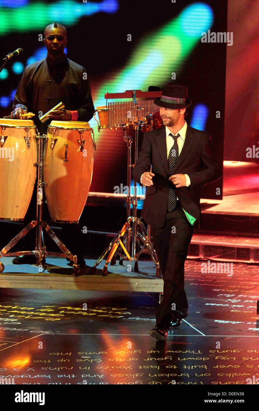 Jay Kay of Jamiroquai performing live on the Italian 'X Factor'. The ...