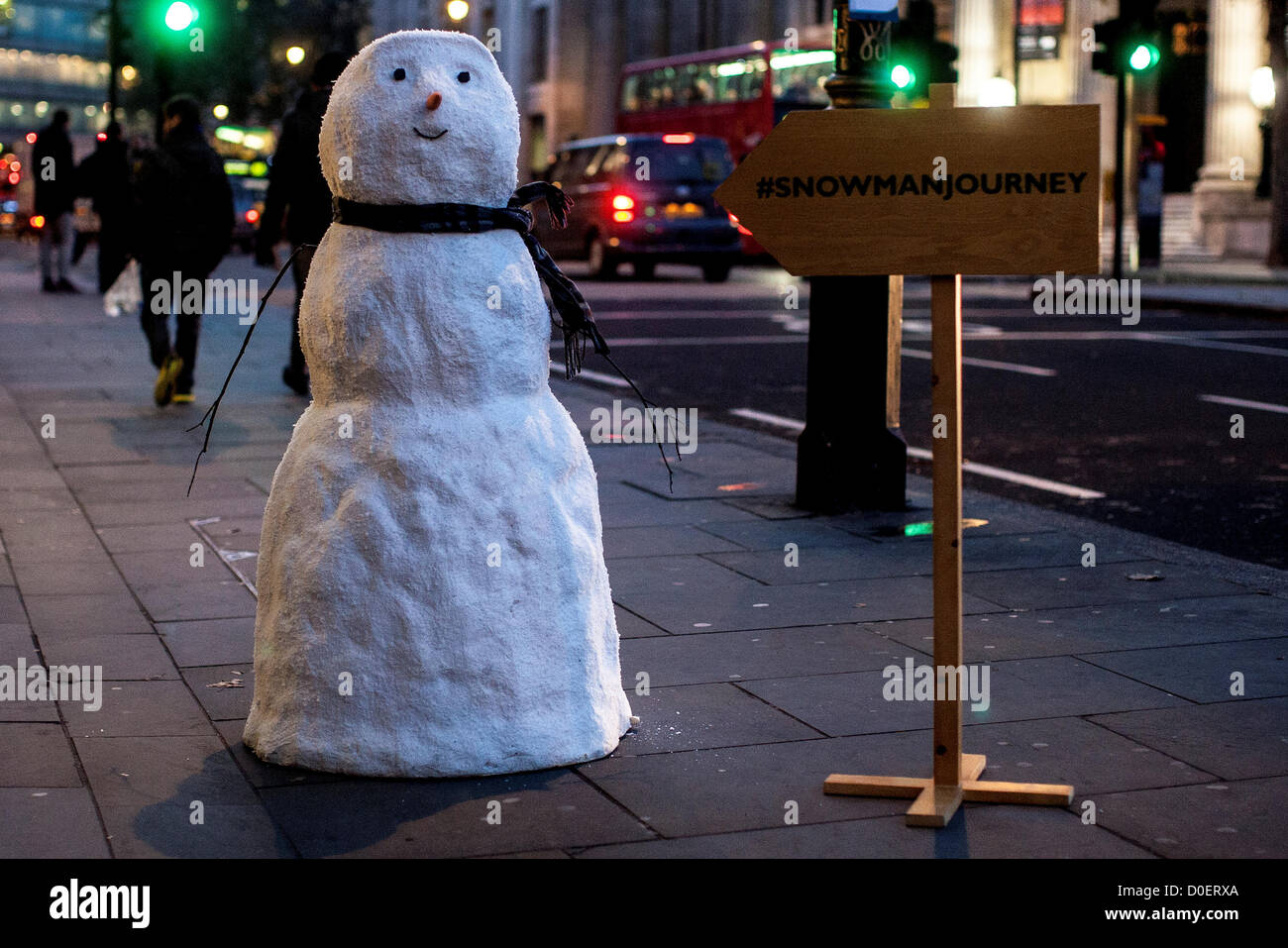 23/11/2012 , London, United Kingdom. The John Lewis snowman from the TV ...