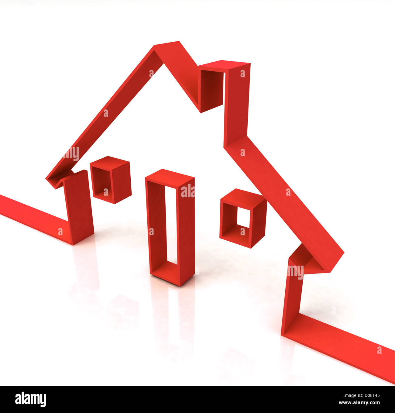 Red House Symbol Shows Real Estate Or Rentals Stock Photo - Alamy