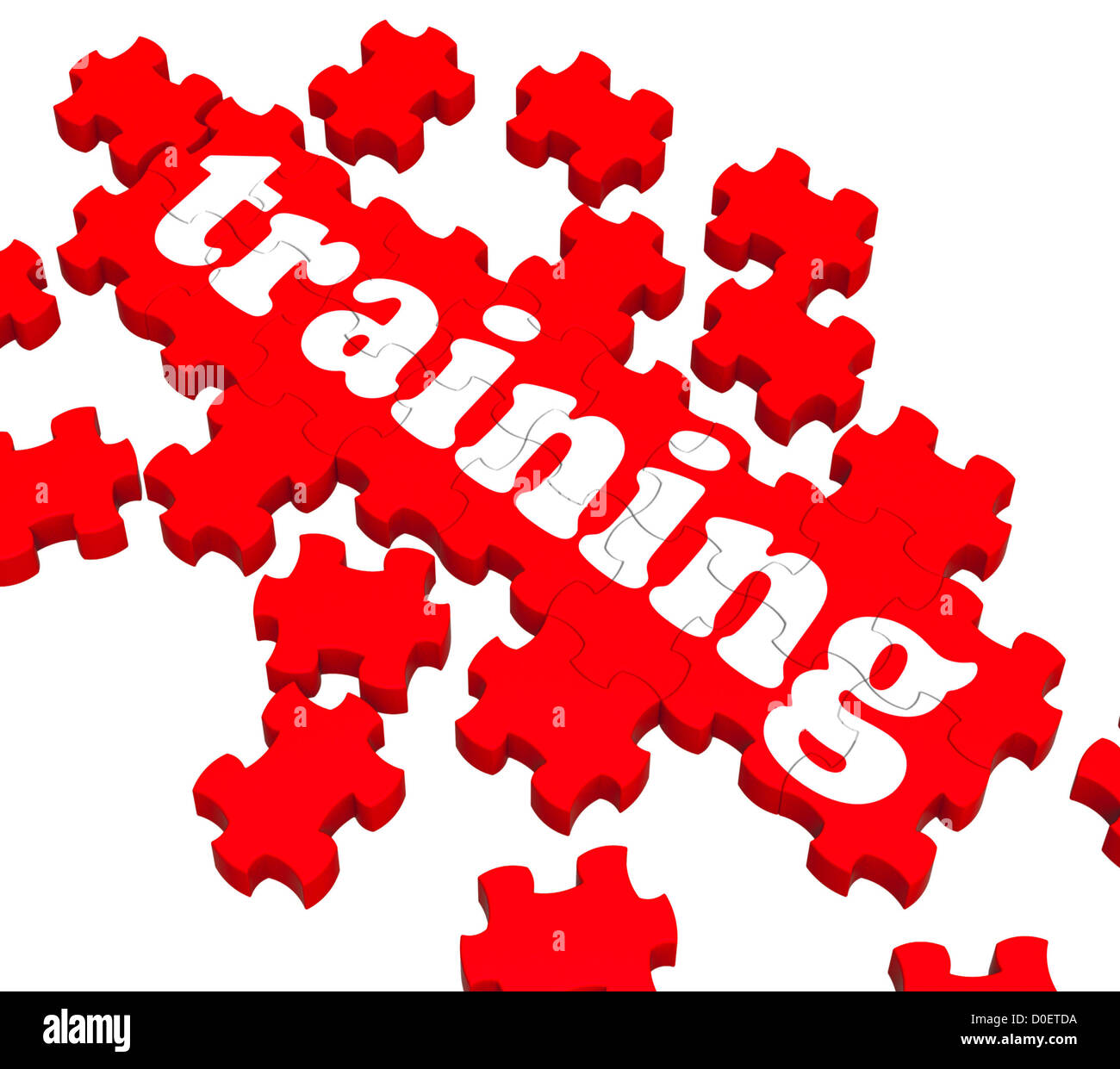 Training Puzzle Showing Business Coaching And Instructing Stock Photo ...