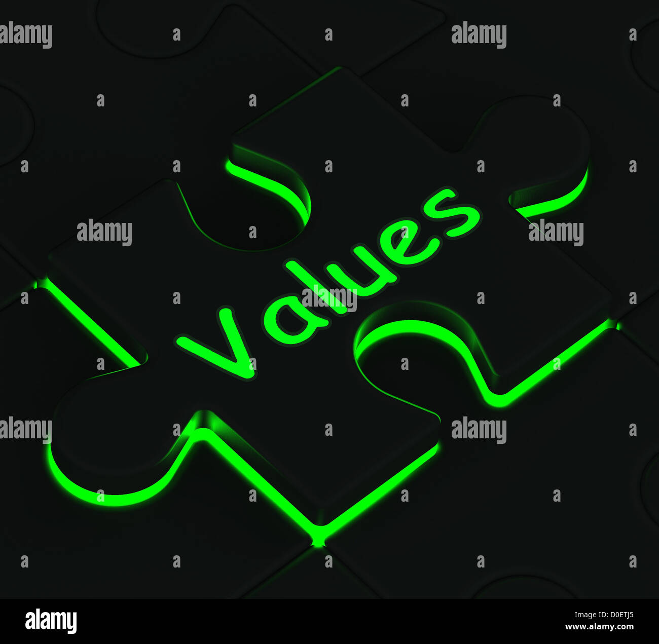 Values Puzzle Showing Moral Values Stock Photo - Alamy