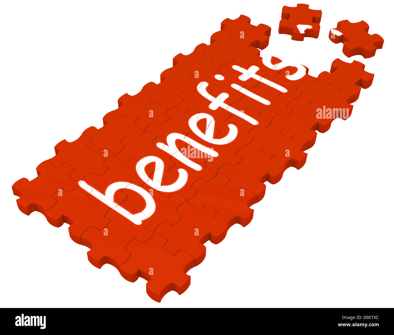 Benefits Puzzle Shows Compensations And Rewards Stock Photo - Alamy