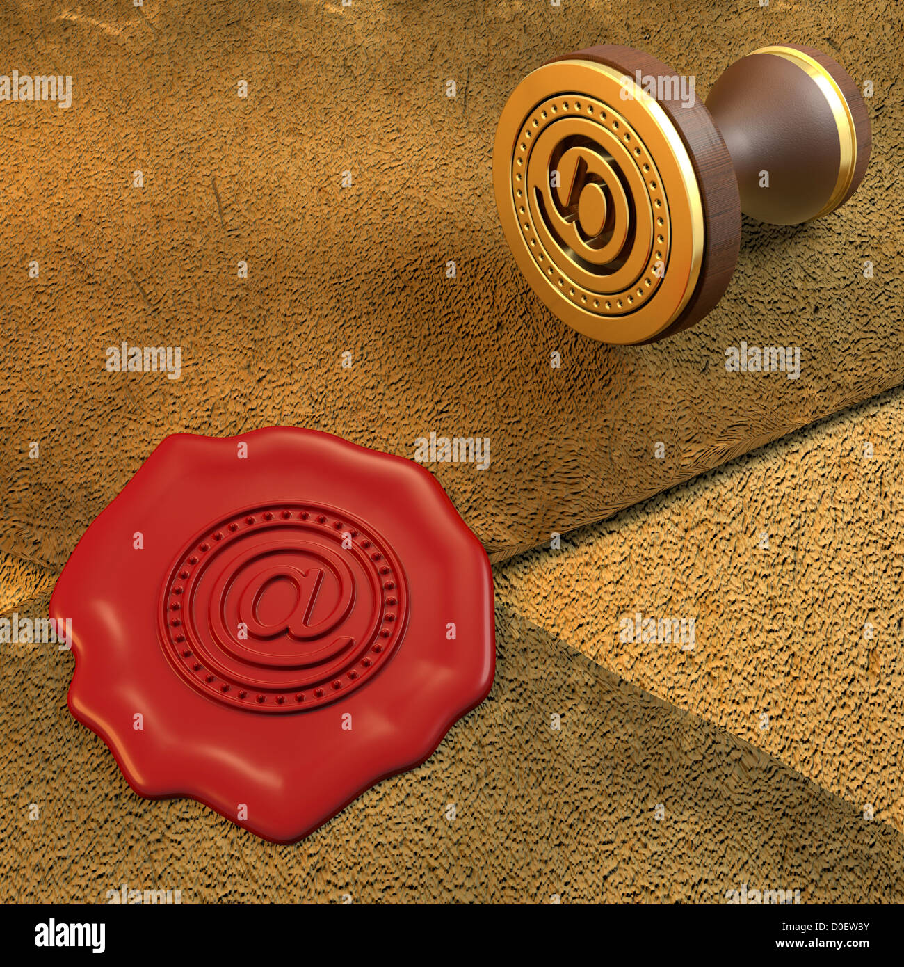 Stamp on Envelope Shows E-mail Stock Photo - Alamy