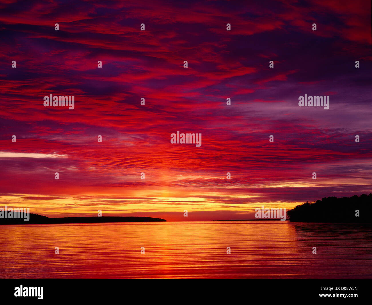 Sunrise Over Lake Superior Stock Photo - Alamy