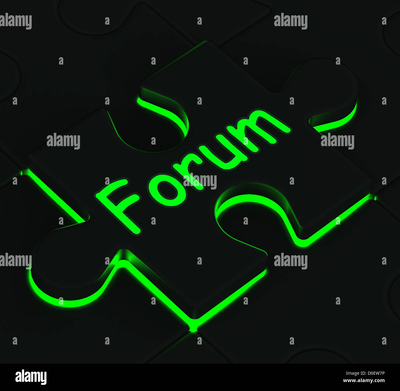 Forum Puzzle Shows Community Chat Stock Photo - Alamy