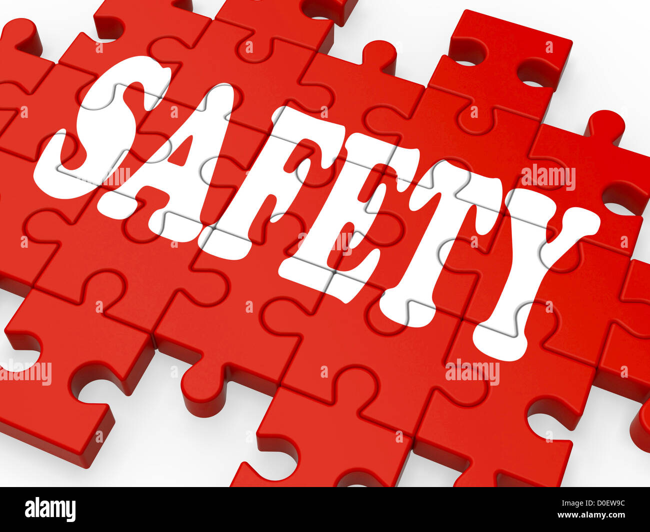 Safety Puzzle Showing Company Security And Insurance Stock Photo - Alamy