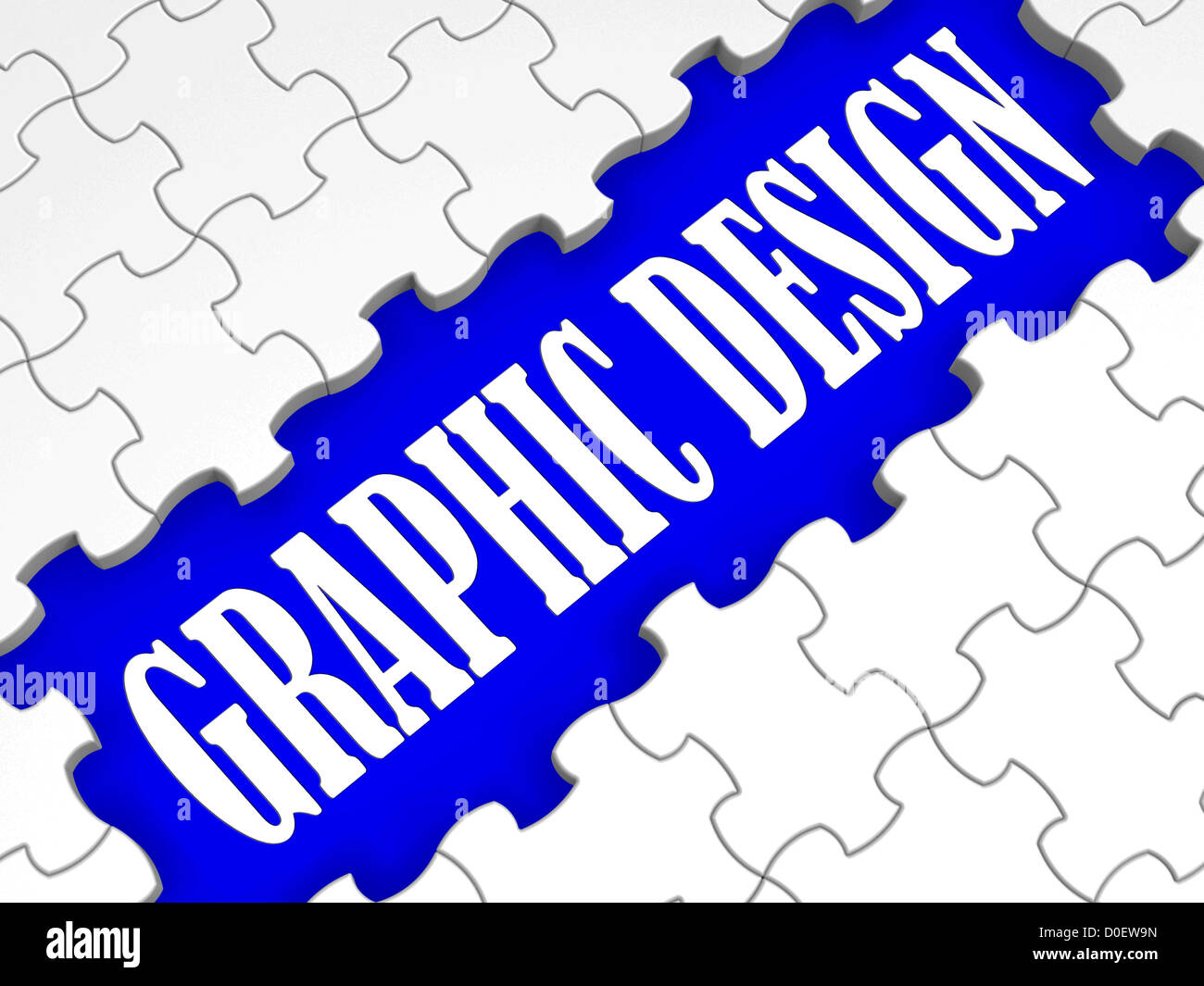 Graphic Design Puzzle Shows Digital Creativity And Art Stock Photo - Alamy