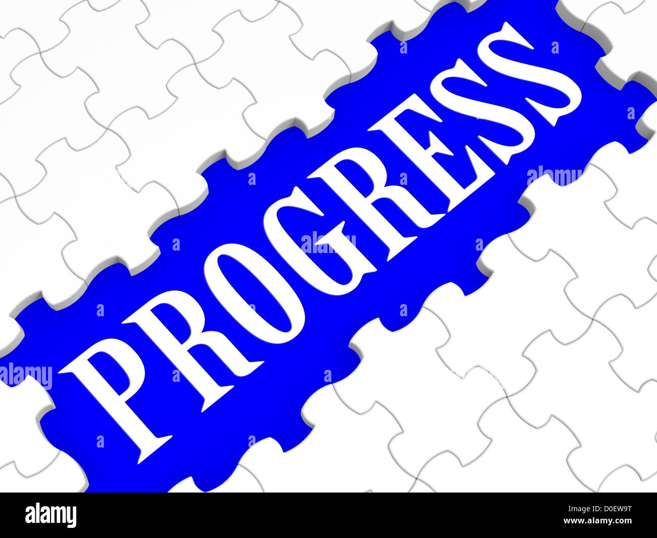 Progress Puzzle Shows Business Growth Stock Photo - Alamy
