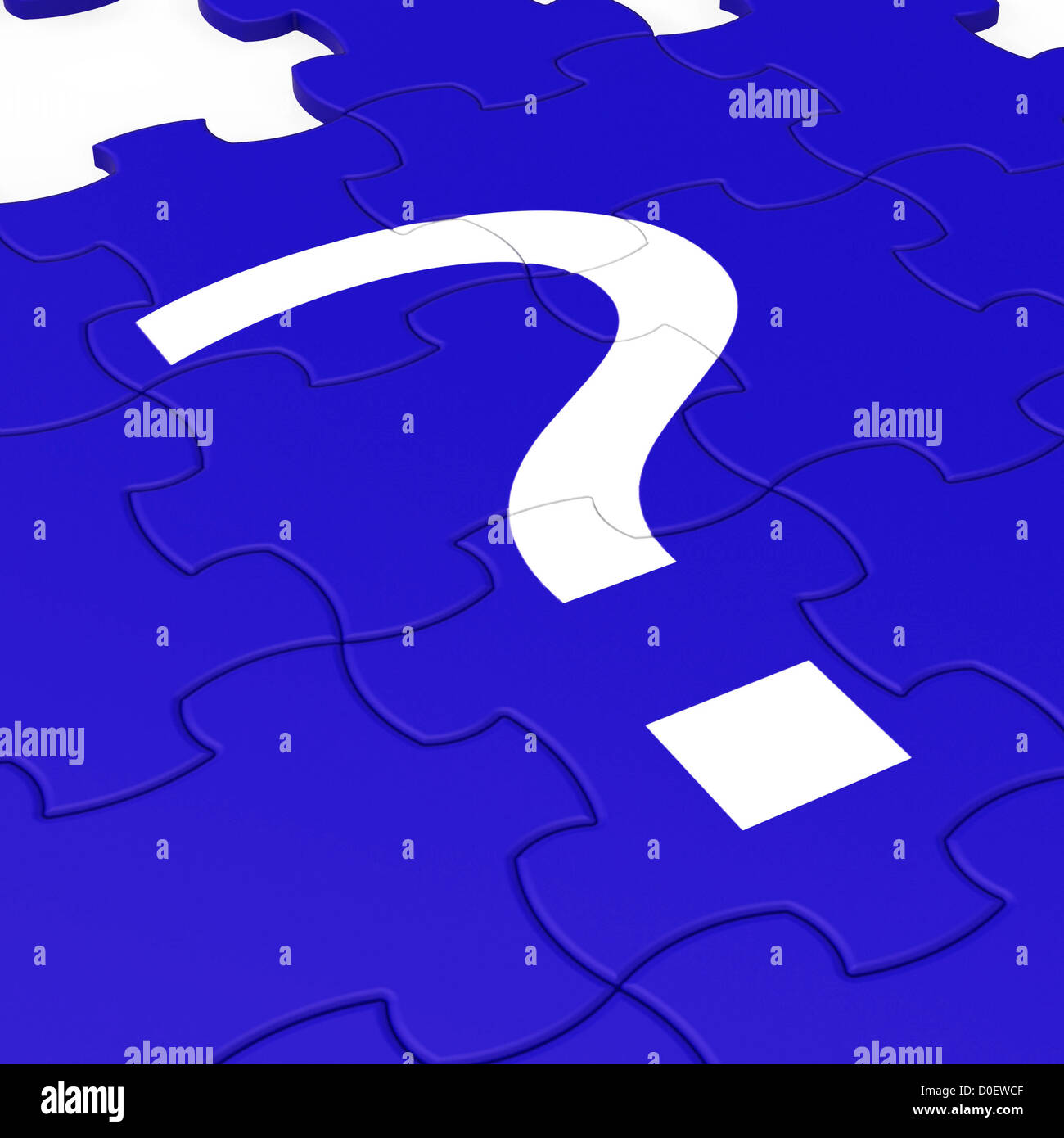 Question Mark Puzzle Shows Interrogations And Mystery Stock Photo - Alamy