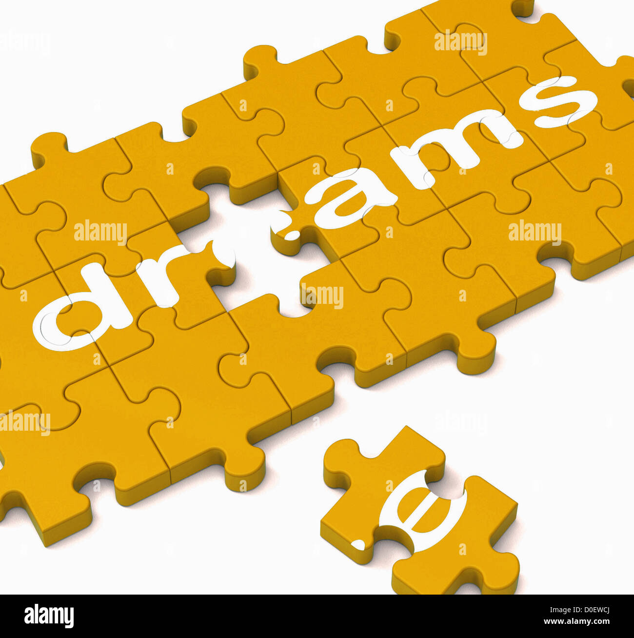 Dreams Puzzle Showing Inspiration And Wishes Stock Photo - Alamy