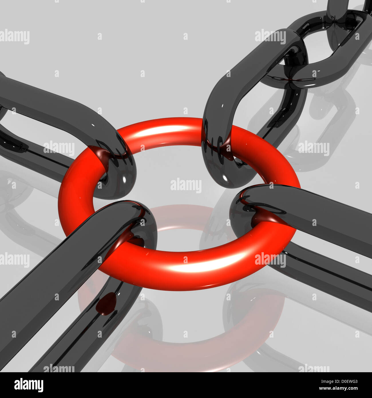 Red Chain Link Shows Strength Security Stock Photo - Alamy