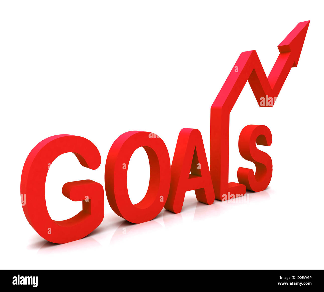 Red Goals Word Shows Objectives Hope And Future Stock Photo - Alamy